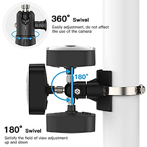 Blink Camera Pole Mounting Bracket, Lyeiaa All-New Blink Outdoor Blink XT2 Wall Mount Bracket Holder, Applicable Pipe Diameter Size 1.18-7.87 inch (30mm-200mm) (1 Pack-Black)