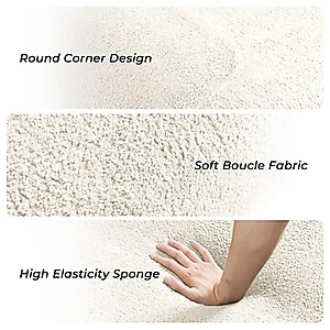 Luoxiao Modular Sectional Sofa L Shaped Sectional Couch Luxury Modern Cloud Couch with Chaise Oversized Bamboo Shaped Sofa Comfy Fluffy Boucle Floor Sofa for Living Room, Beige 3 Seat and Ottoman