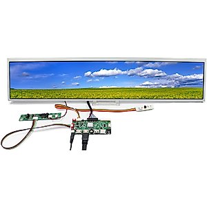 VSDISPLAY 24" 24 Inch 1920X360 IPS Stretched Bar Style LCD Screen DV240FBM-NB0 with HD-MI USB SD AV LCD Controller Board,for DIY Gaming Cabinet Monitor/Advertising Display Panel/Digital Signage