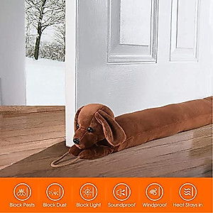 YOOGO Door Draught Excluder,90 cm Draught Excluder for Doors,Cute Dag Under Door Draught Excluder Under Door Seal Reduce Noise Draft Excluder Cushion,Machine Washable Draft Excluder for Bottom of Door