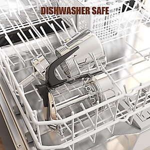 Moka Pot - Rumia Stovetop Espresso Maker, Crystal Glass & Stainless Steel Moka Pot, 6 Espresso Cup/240 ml/8.5 oz for Strong Coffee Maker, Dishwasher Safe, Classic Percolator Italian Style