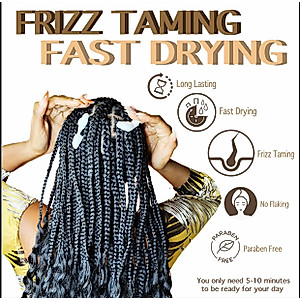 Mut Dynasty Moose Hair Setting Lotion Foam for Box Braids and Long-Lasting Hold - Professional Braiding Sealer Mousse for Black Women, 8.4oz/250ml