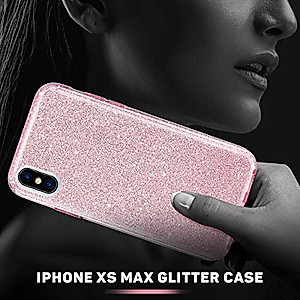 MATEPROX iPhone Xs Max case,Bling Sparkle Cute Girls Women Protective Case for iPhone Xs max 6.5"(Pink)