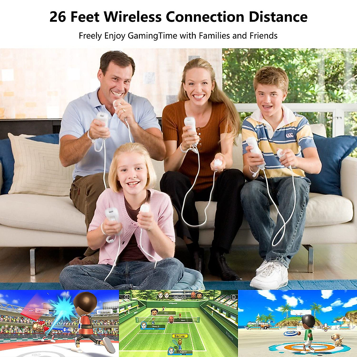 Yosikr Wii Controller 4 Pack, Wii Remote Controller with Silicone Case and Wrist Strap Compatible for Wii/Wii U Console - White+Black+Blue+Red