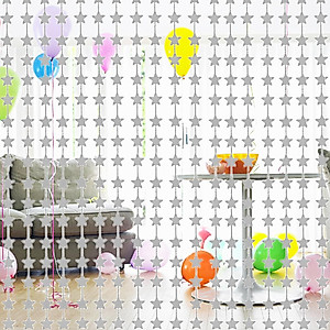 AIBIIN 2 Pack of 3.3x6.6ft Silver Stars Birthday Decorations Star Foil Fringe Curtains Glitter Silver Backdrop Bachelorette Party Decorations Bridal Shower Decor Twinkle Star Birthday Decorations