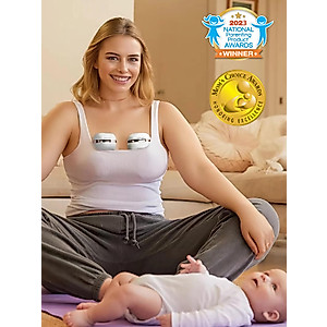 Nursi Luna Breast Pump Hands Free, Double Wearable Breast Pump with 3 Modes & 12 Levels, Smart Touchscreen, Low Noise Portable Wireless Electric Breast Pump with Flange Inserts (Pack of 2, Pink)