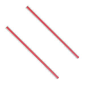 Fielect Red Straight Line Acrylic Round Rod Standard Plexiglas Tolerance Lightweight for DIY 10mm Diameter 250mm Height 2Pcs