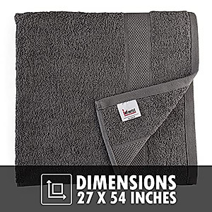 Infinitee Xclusives Premium Bath Towels Set Pack of 4-100% Ring Spun Cotton Towels - Grey Bath Towels 27 x 54 - Soft Feel, Quick Dry, Highly Absorbent Durable Towels, Perfect for Daily Use