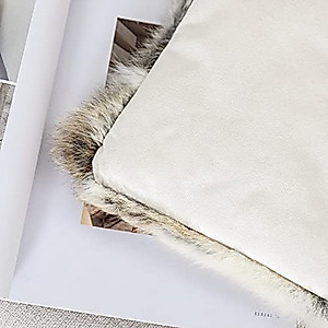 Soft Real Rabbit Fur Throw Blanket Rug Patchwork Skin Fur Rug Leather Pelt Home Kitchen Bed Throws 6.6ft x 6.9ft