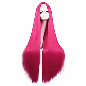 MapofBeauty 40 Inch/100 cm Fashion Straight Long Costume Anime Cosplay Anime Wig (Hot Pink)