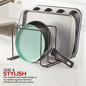 Stock Your Home Bronze (2 Pack) Steel Baking Pan Organizer Rack for Cabinet or Counter, Holder for Kitchen Cutting Boards, Pot Lids, or Cookie Sheets - Rust Proof Wire, Drying Storage