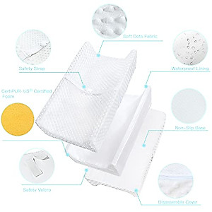 YENING Mini Baby Diaper Changing Pad for Dresser Top with Cover 27" x 16", Waterproof Lining Small Foam Contoured Changing Table Pads Topper White