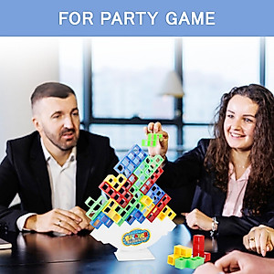 DEWEL 48Pcs Stacking Blocks Game, Board Stacking High Balance Challenge Game for Adults, Kids, Family Games, Parties, Travel