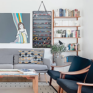 KISLANE Display Case Compatible with Toy Cars, Matchbox Cars, Monster Trucks, Dustproof Hanging Display Case for Toy Cars, Matchbox Cars, Monster Trucks (Rectangular-Black)