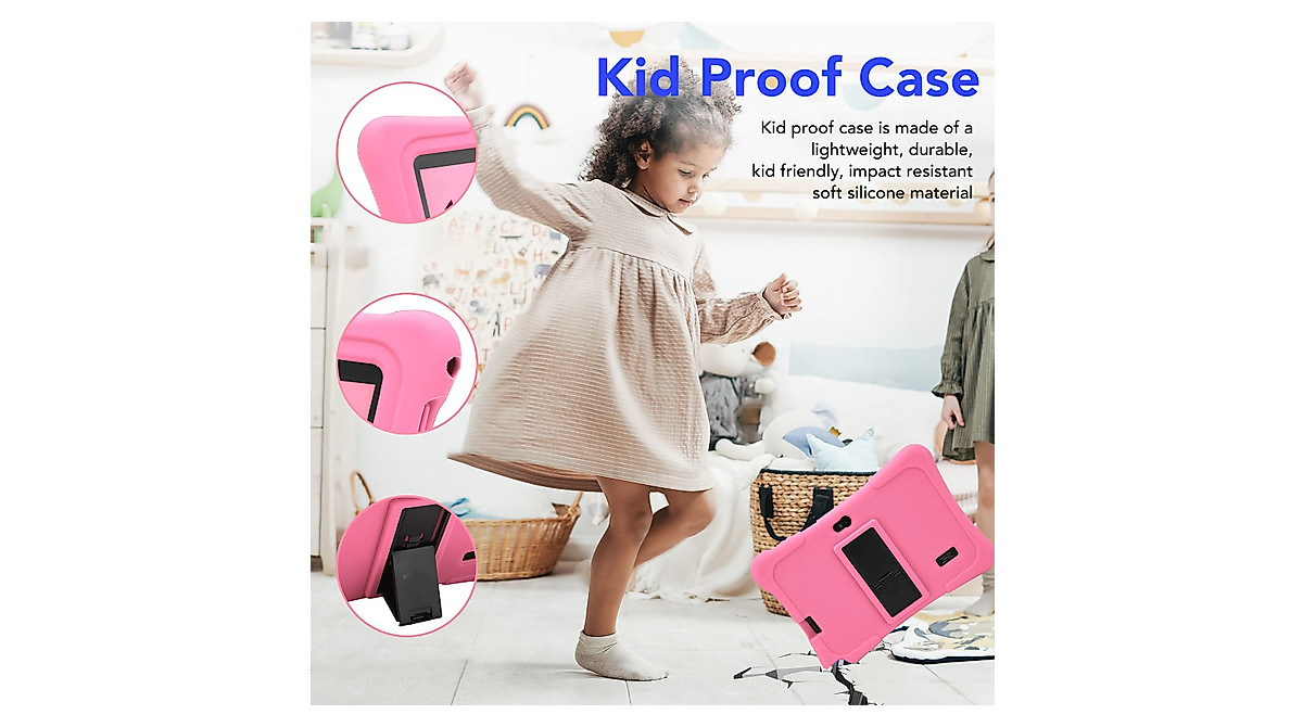 Light Pink 7-Inch Android Tablet for Kids - Fun & Safe