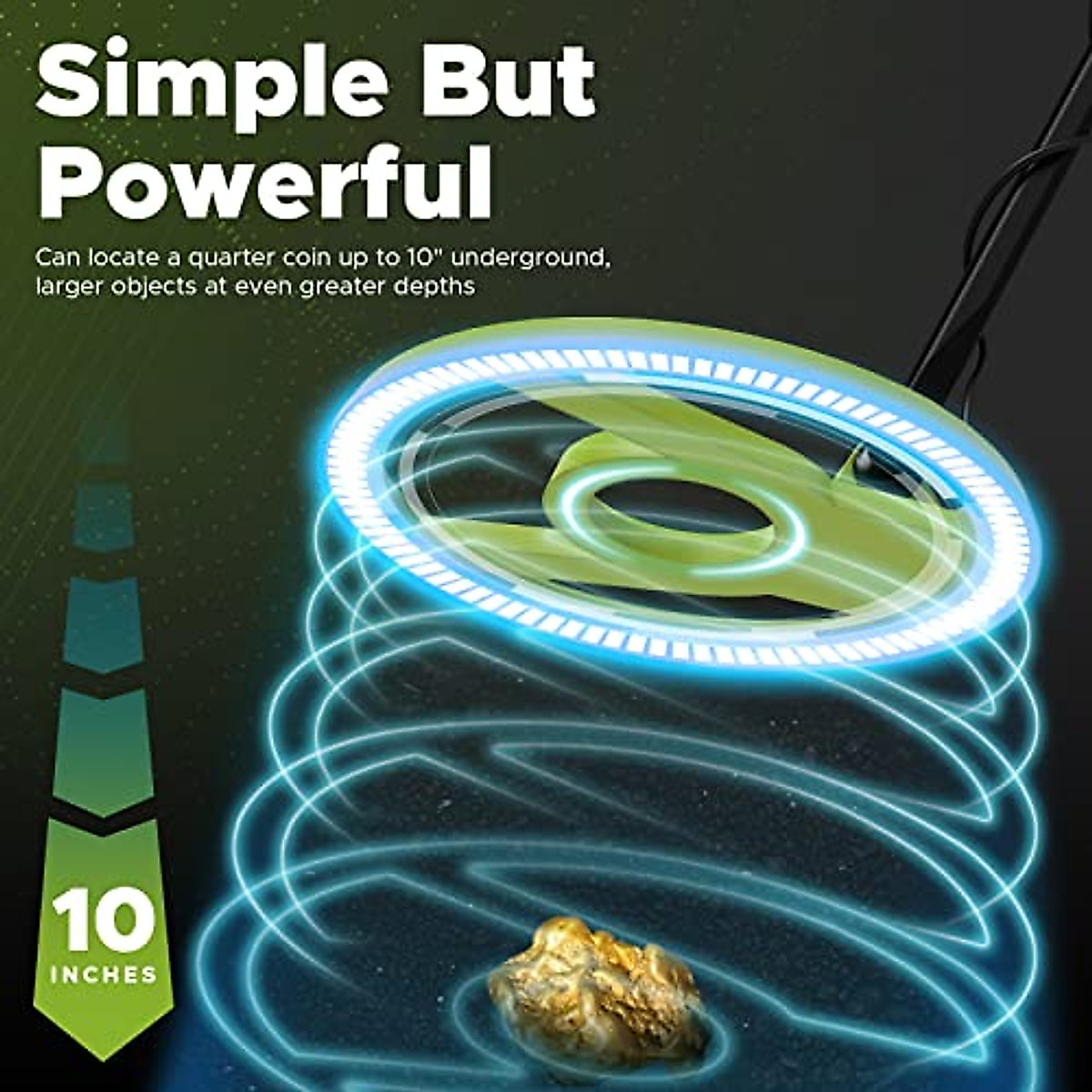 Metal Detector for Adults, 5 Professional Mode with Higher Accuracy 10” Waterproof Coil for Gold Detecting