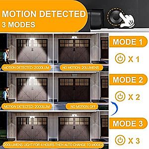 Aulanto Solar Motion Sensor Lights 85LEDs 2000Lumens Solar Flood Lights Outdoor, Waterproof & 9.8ft Cable for Indoor and Outdoor, Outdoor Solar Security Lights for Yard, Garage, Garden, Patio (3pack)