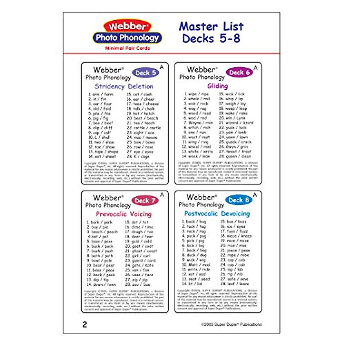 Super Duper Publications | Set of 10 Photo Phonology Minimal Pair Flash Cards Fun Deck Combo | Educational Learning Resource for Children