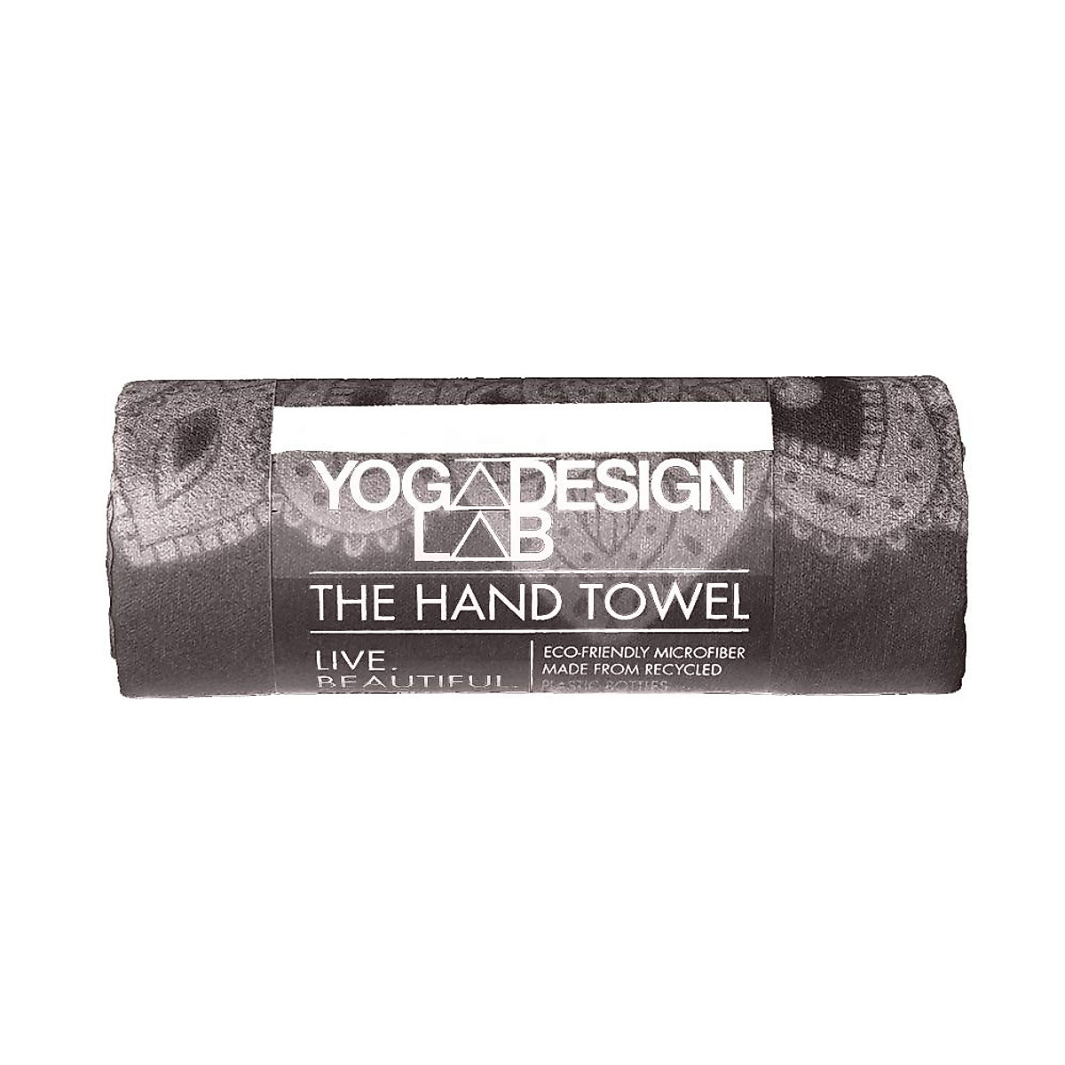 Yoga Design LAB | The Hand Towel | Premium Non Slip Hand Towel | Designed in Bali | Colorful Eco Printed + Quick Dry + Soft | Hot Yoga, Bikram, Ashtanga, Sport, Barre, Travel (Mandala Black)