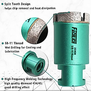 FACHLICH Diamond Core Drill Bits - 1" Granite Hole Saw 2pcs 25mm Wet Drilling for Marble,Granite,Artificial Stone,Brick, Limestone