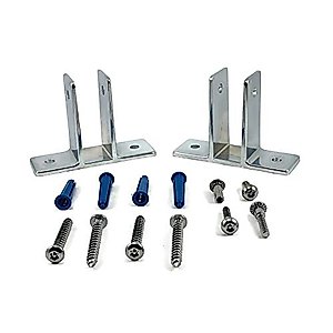 Two Polished Chrome Die Cast Zamac Two Ear Brackets for 7/8 in. Panels with Fasteners