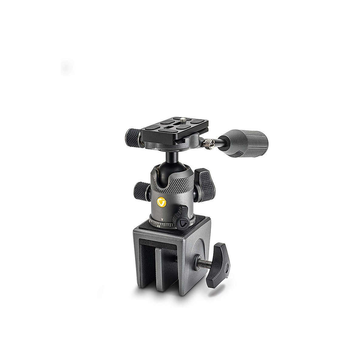 VANGUARD VEO2BH-50WM Metal Window Mount with Ball Head with Removeable Pan Handle and Arca Compatible Quick Release Plate,Dark Grey