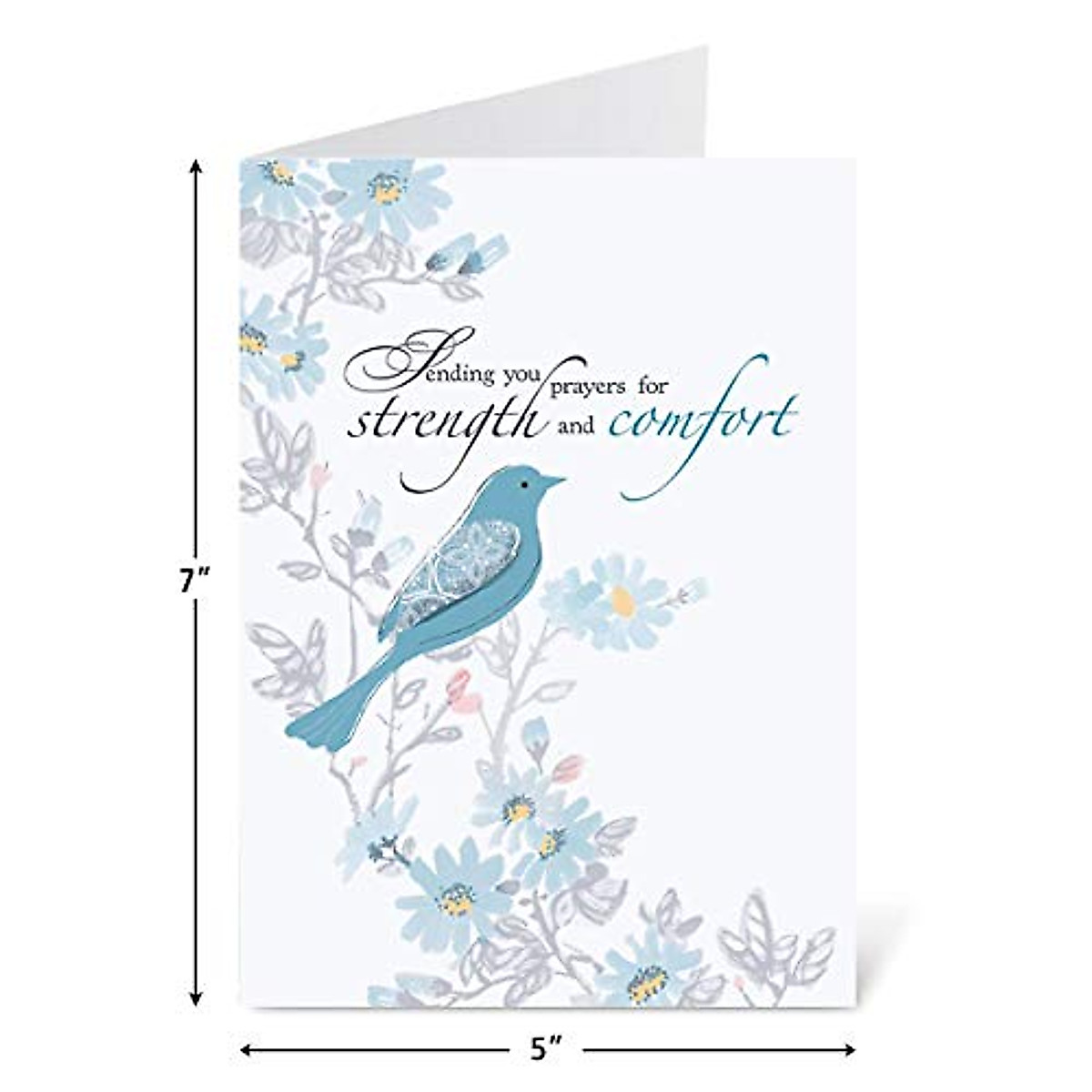 Sympathy Comfort Faith Cards with Scripture - Set of 8 (4 Designs), Large 5" x 7", Religious Sympathy Cards with Sentiments Inside, White Envelopes