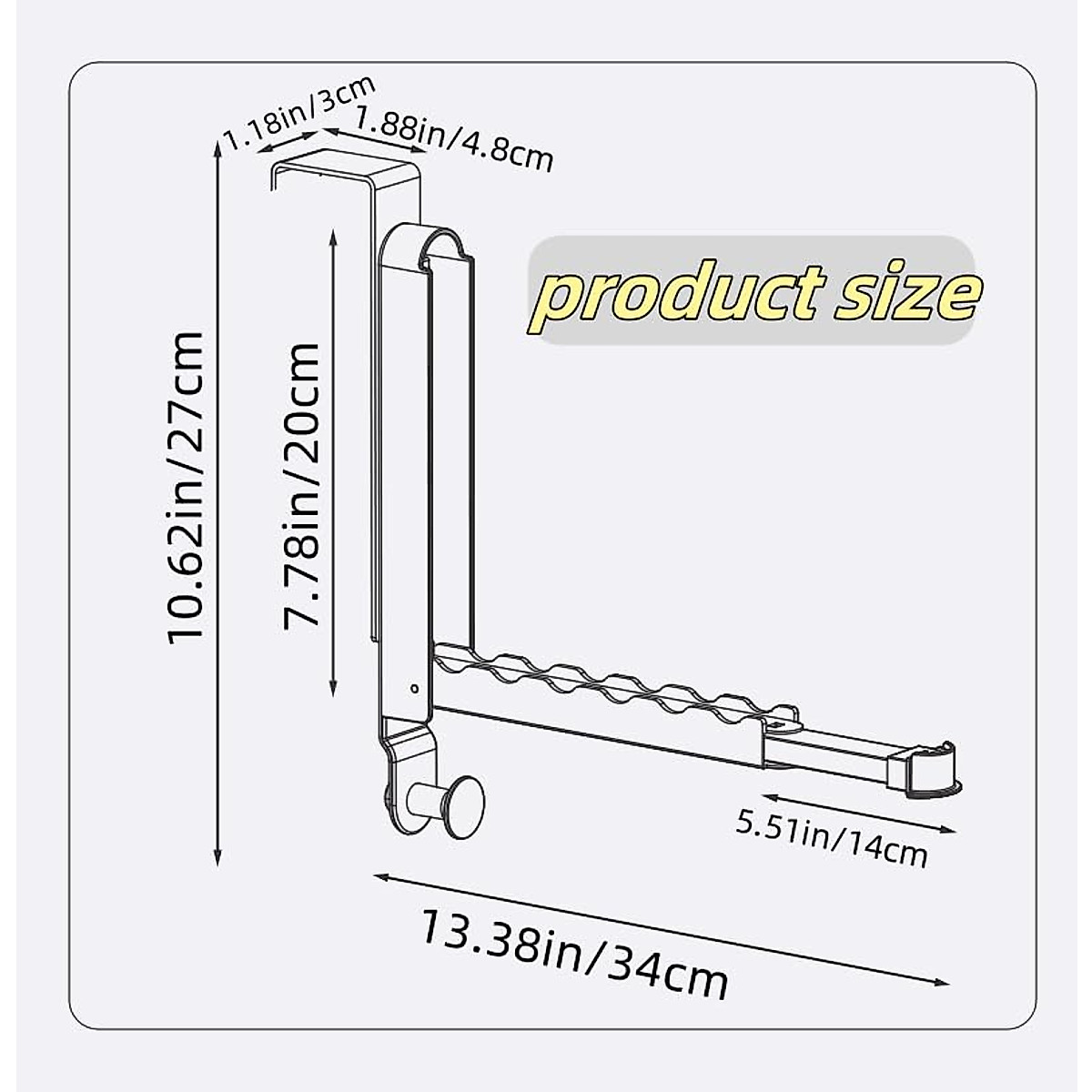 BEWITU Over The Door Clothes Drying Rack, Folding Hanging Coat Rack for Indoor Laundry Room Compact Small Space Foldable Portable Clothing Hanger Hook Collapsible