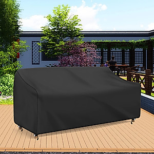 Patio Furniture Loveseat Sofa Cover - 420D Oxford Fabric 100% Waterproof Outdoor Sofa Cover, Durable Patio Furniture Cover Fits for All Weather& Black(85L37W35H25H)