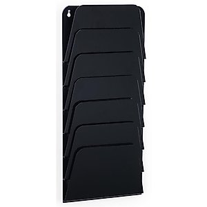 Set of 2 - Folder Wall Rack, 7 Pockets, Letter/Legal Size, Office Filing Organizer (Black)