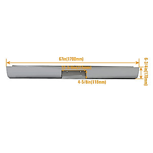 KUAFU Rear Bumper Roll Pan Compatible with 1967-1972 Ford F100 Fleetside Steel Rollpan w/License Plate Hole & LED Light