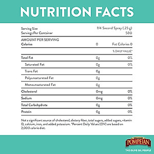 Pompeian Coconut Oil Non-Stick Cooking Spray, Subtle Coconut Flavor, Perfect for Seafood and Baking Coating, Naturally Gluten Free, Non-Allergenic, Non-GMO, No Propellants, 5 FL. OZ., Single Bottle