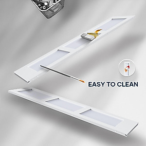 EaseLife 42in x 84in (Double 21in×84in Door) Glass Barn Door with 7FT Sliding Double Door Hardware Kit Included & Handle,Solid MDF Inside Covered with Water-Proof PVC Surface,3-Panel Glass,White