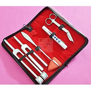 Set of 5 pcs Reflex Percussion Taylor Hammer + Penlight + Tuning Fork C 128 C 512 + Bandage Scissors 5.5"(A2ZSCILAB BRAND)