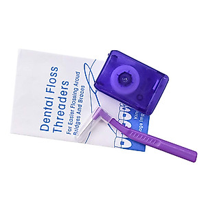 Angzhili Portable Orthodontic Toothbrush Kit for Orthodontic Patient Orthodontic Care Kit for Braces,Interdental Brush,Dental Wax,Dental Floss,Dental Travel Kit(Purple)