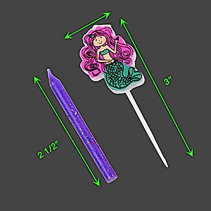 Mermaid Candle Set (Pack of 7 Candles) Themed Birthday Party Supplies, Party Decorations