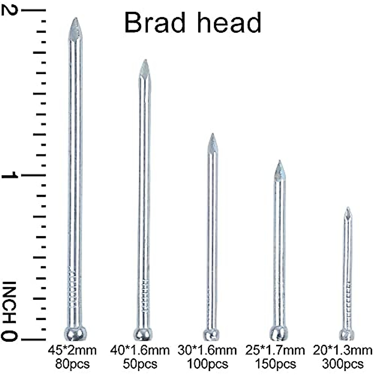 HongWay 1500pcs Hardware Nails Assortment Kit, Galvanized Nails Set, Assorted 12 Sizes Wire and Common Brad Nails Flat Nails Finishing Nails Wall Nails for Pictures Hanging Woodworking