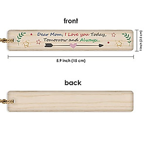 Wooden & Antique - Dear Mom, I Love You Today, Tomorrow and Always. Wooden Bookmarks, Custom Wooded Signed Bookmarks for Women, Book Markers for Men, Bookmarks for Book Lovers.…