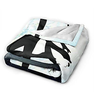 Sai.lor Moon Luna Cat Fleece Blanket Super Soft Plush Throw Blanket 50"X40" Cozy Fuzzy Bed Blankets Microfiber Flannel Blankets for Couch, Bed, Sofa