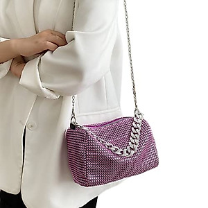 Bling Rhinestone Hobo Bag for Women Crystal Evening Handbag Underarm Bag Tote for Party Wedding