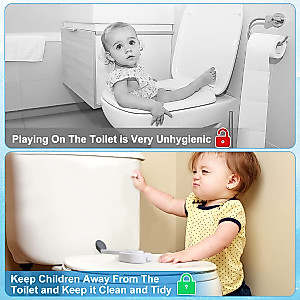 Toilet Lock Child Baby Safety - WaaWee 2 Pack Baby Proof Toilet Lid Lock, Pet Proof Safety Lock with 3M Adhesive for Most Toilet Seats, No Tools Needed Installation (2 Count (Pack of 1))