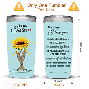 TkinTall Sister Birthday Gifts, Big Sister Gifts for Girls, Happy Birthday Gifts for Sister from Sister Tumbler 20oz, Sisters Birthday Graduation Gifts Ideas for Women, Best Sister Ever Gifts Cup