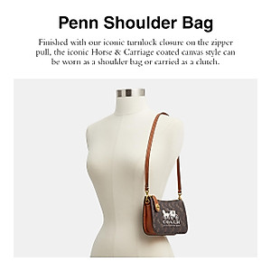 Coach Horse and Carriage Coated Canvas Turnlock Penn Shoulder Bag, Truffle Burnished Amber