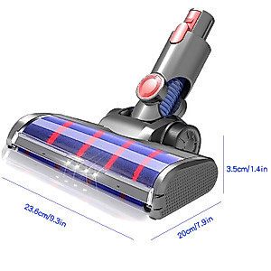 Animal Vacuum Head Replacement for Dyson v7 v8 v10 v11 v15 Soft Roller Cleaner Head Attachments with 4 LED Lights【v6, v12, sv18, DC, and Slim Series Not Compatible】
