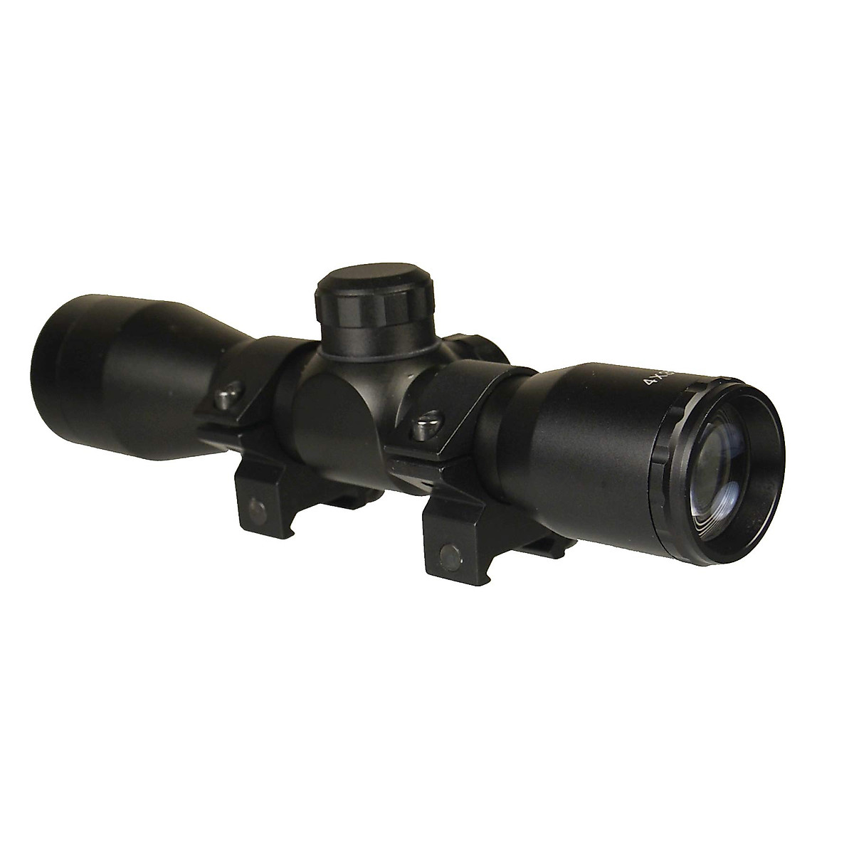 TWP 4x32 Compact Hunting Scope, Rangefinder Reticle, 1" Tube and Mid-Height Weaver Ring Mount