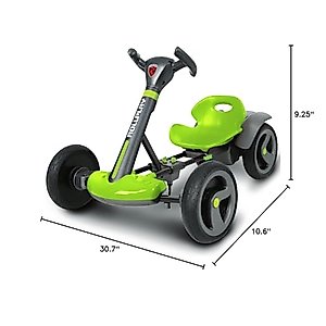 Rollplay Flex Kart 6V Electric Go Kart for Children Aged 2-5 Featuring Space-Saving Folding Function, Easy Push Start Button, and a Top Speed of 2 MPH, Green