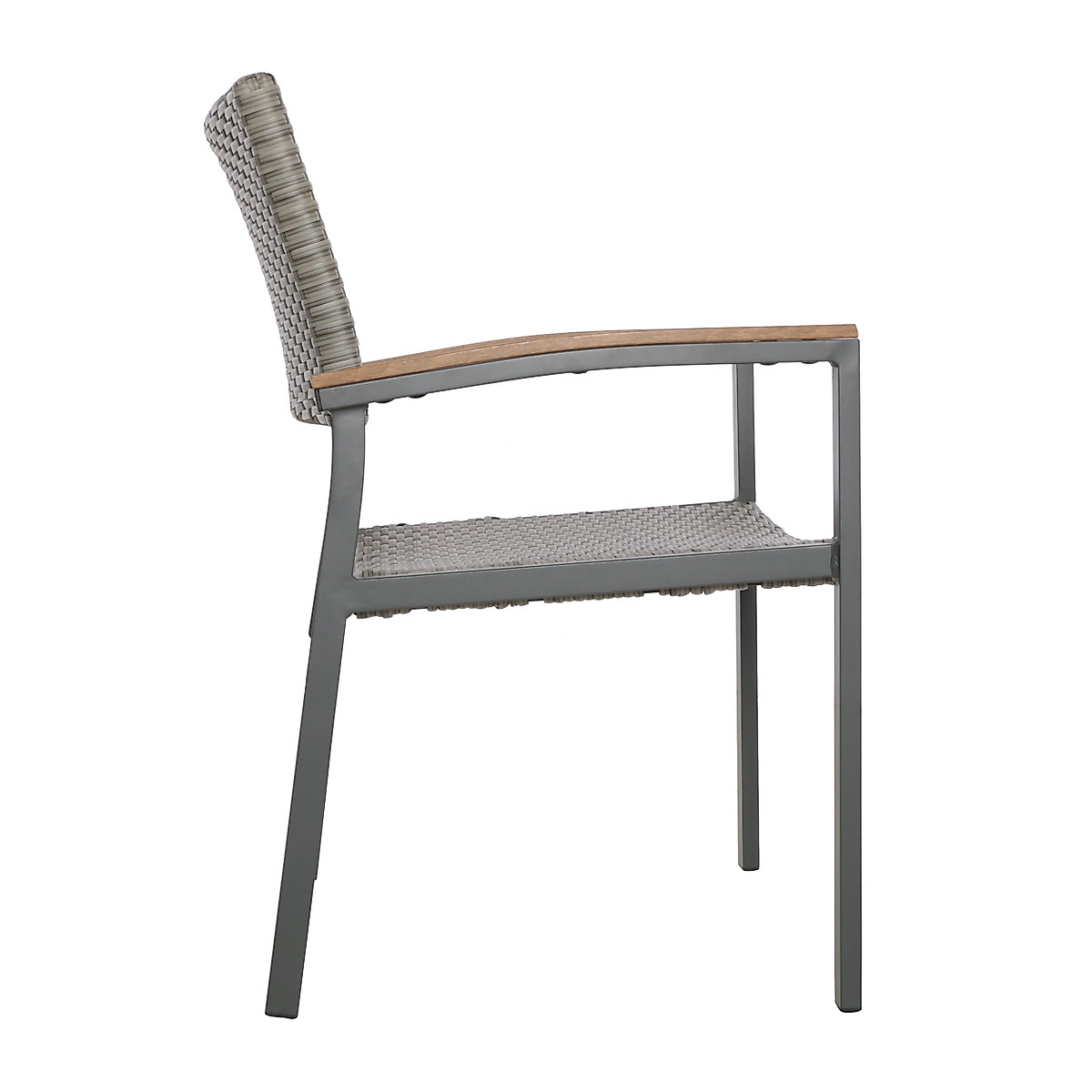 Christopher Knight Home Emma Outdoor Wicker Dining Chair with Aluminum Frame (Set of 2), Gray