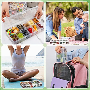 Goiio Snack Box Container, 12 Compartments Reusable Divided Snack Container Box, for Storage, Work and Travel, 1 pack