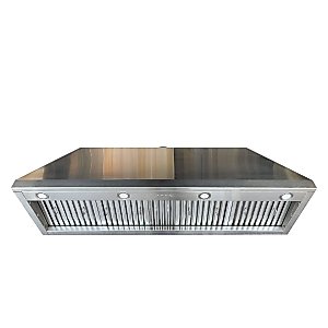 CHETTO C Range Hood 54 Inch Ultra Quiet, Powerful Suction 304 Stainless Steel Ducted Kitchen Vent Hood with 4-Speeds, Dishwasher Safe Baffle Fillters, 8" Top Vent (54 inch, Stainless steel)