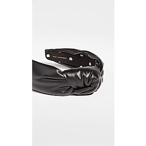 Lele Sadoughi Women's Faux Leather Knotted Headband, Black Leather, One Size